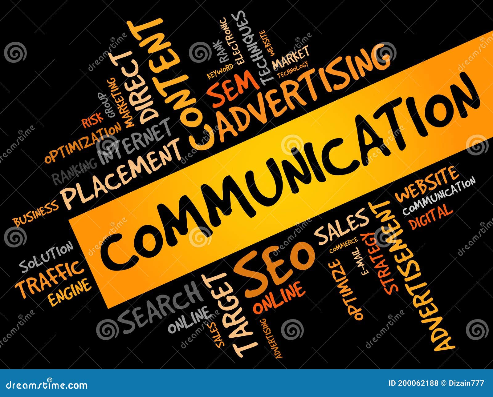 COMMUNICATION word cloud stock illustration. Illustration of keywords ...