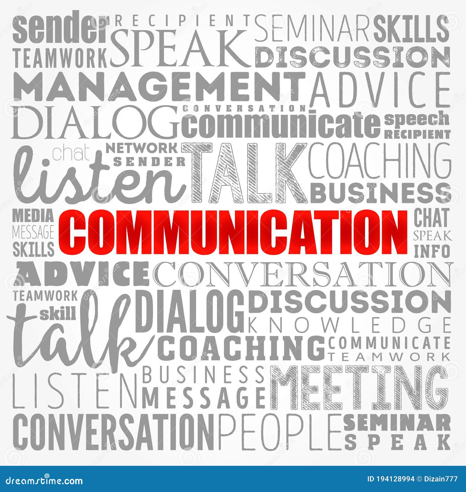 COMMUNICATION Word Cloud Collage, Business Concept Background Stock ...