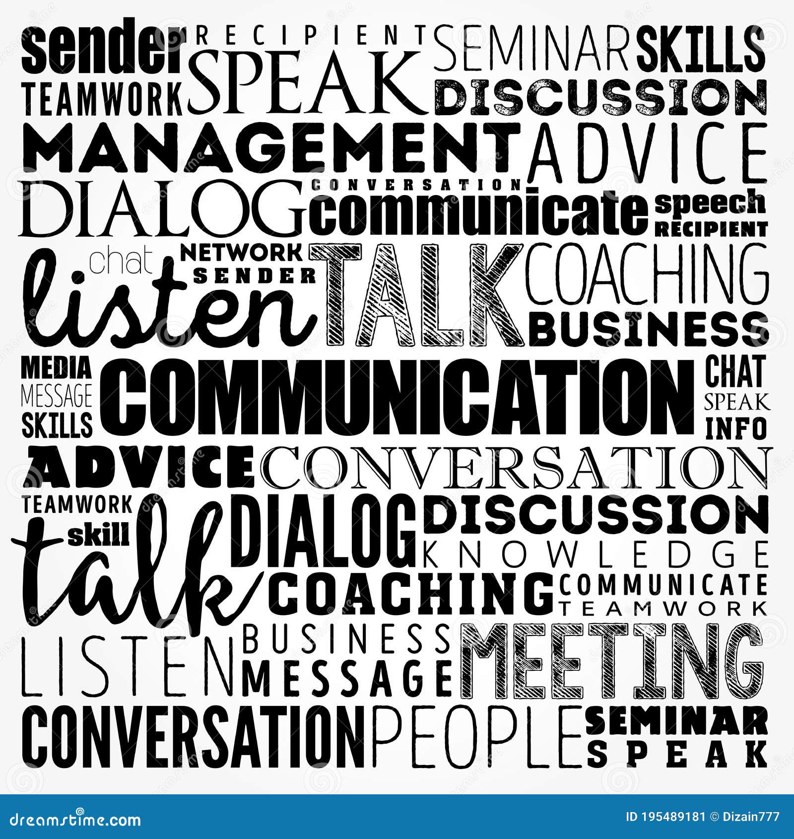 COMMUNICATION Word Cloud Collage, Business Concept Background Stock ...