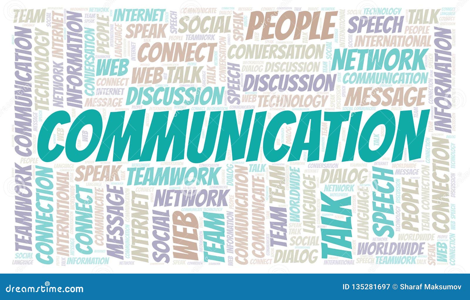 Communication word cloud stock illustration. Illustration of wordcloud ...