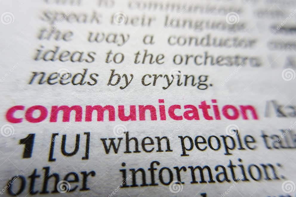 Communication Word Dictionary Definition Stock Image - Image of black ...