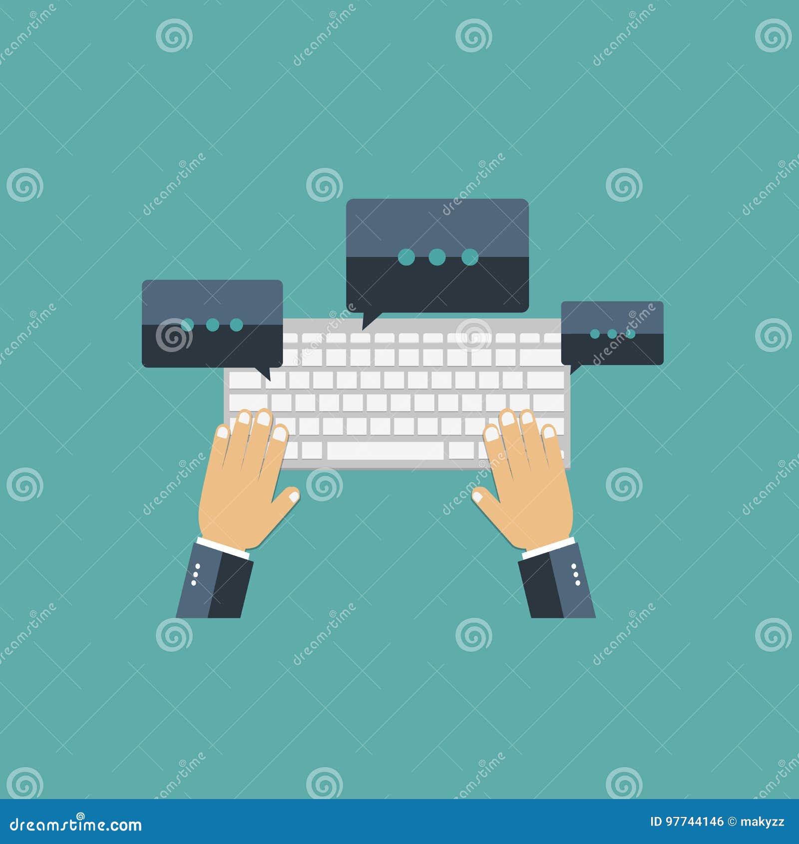 Communication, Work, Writing Concept. Flat Vector Illustration. Stock ...