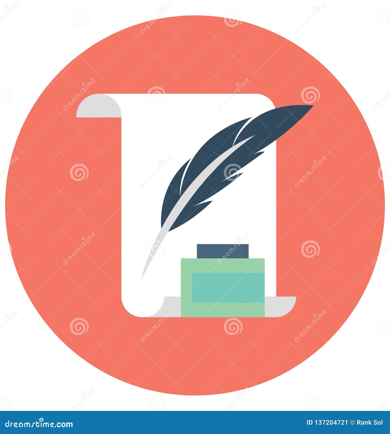 Vintage Writing Isolated Vector Icon that Can Be Easily Modified or ...