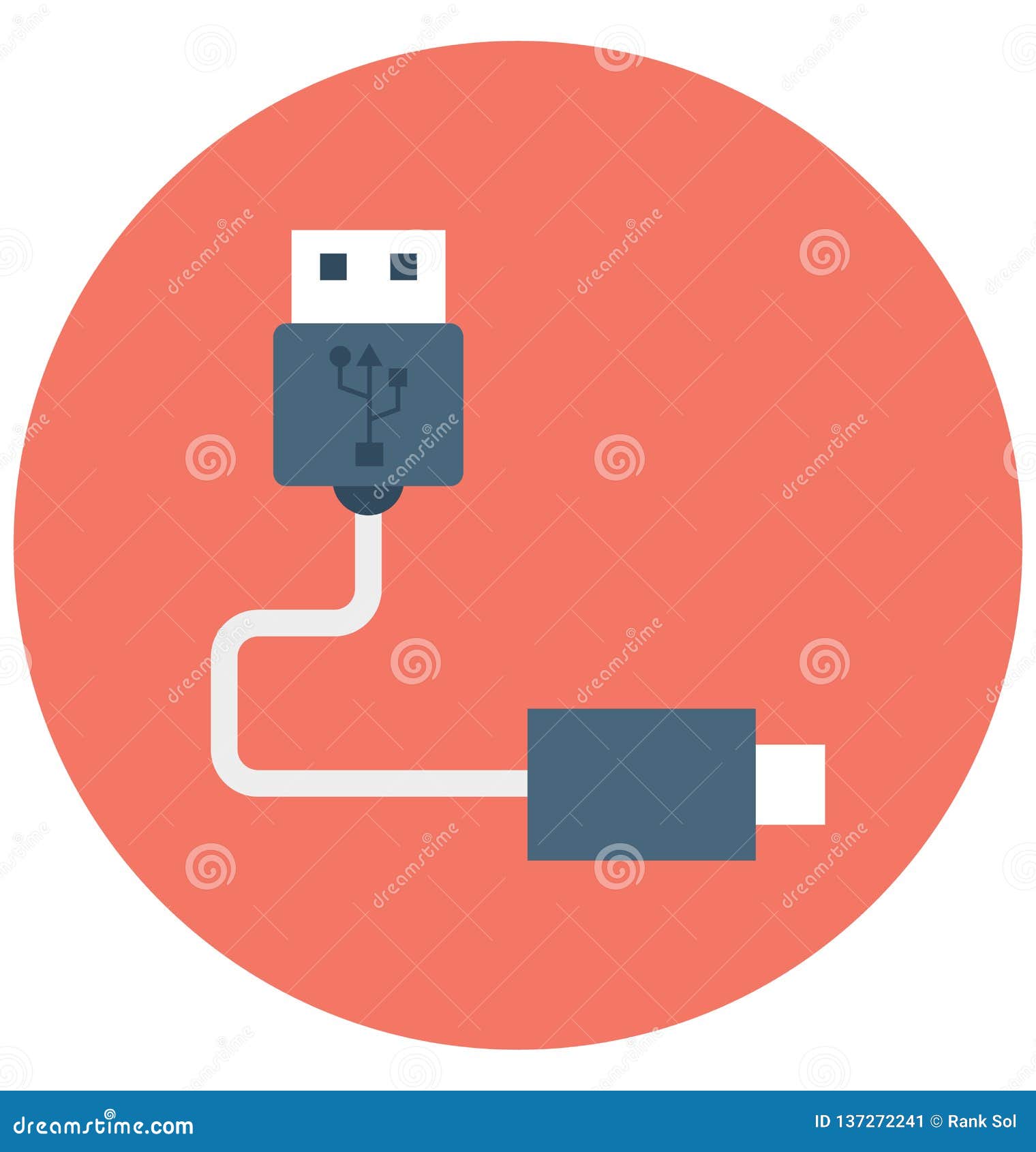 Usb Cord Isolated Vector Icon that Can Be Easily Modified or Edit Stock ...