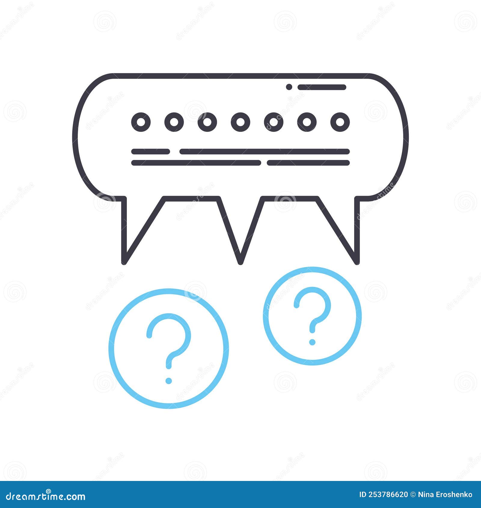 Communicational Problems Line Icon, Outline Symbol, Vector Illustration ...