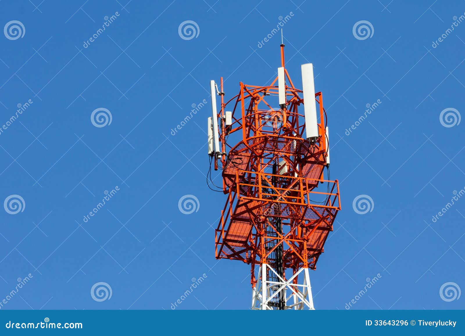Communications antenna. stock photo. Image of blue, structure - 33643296