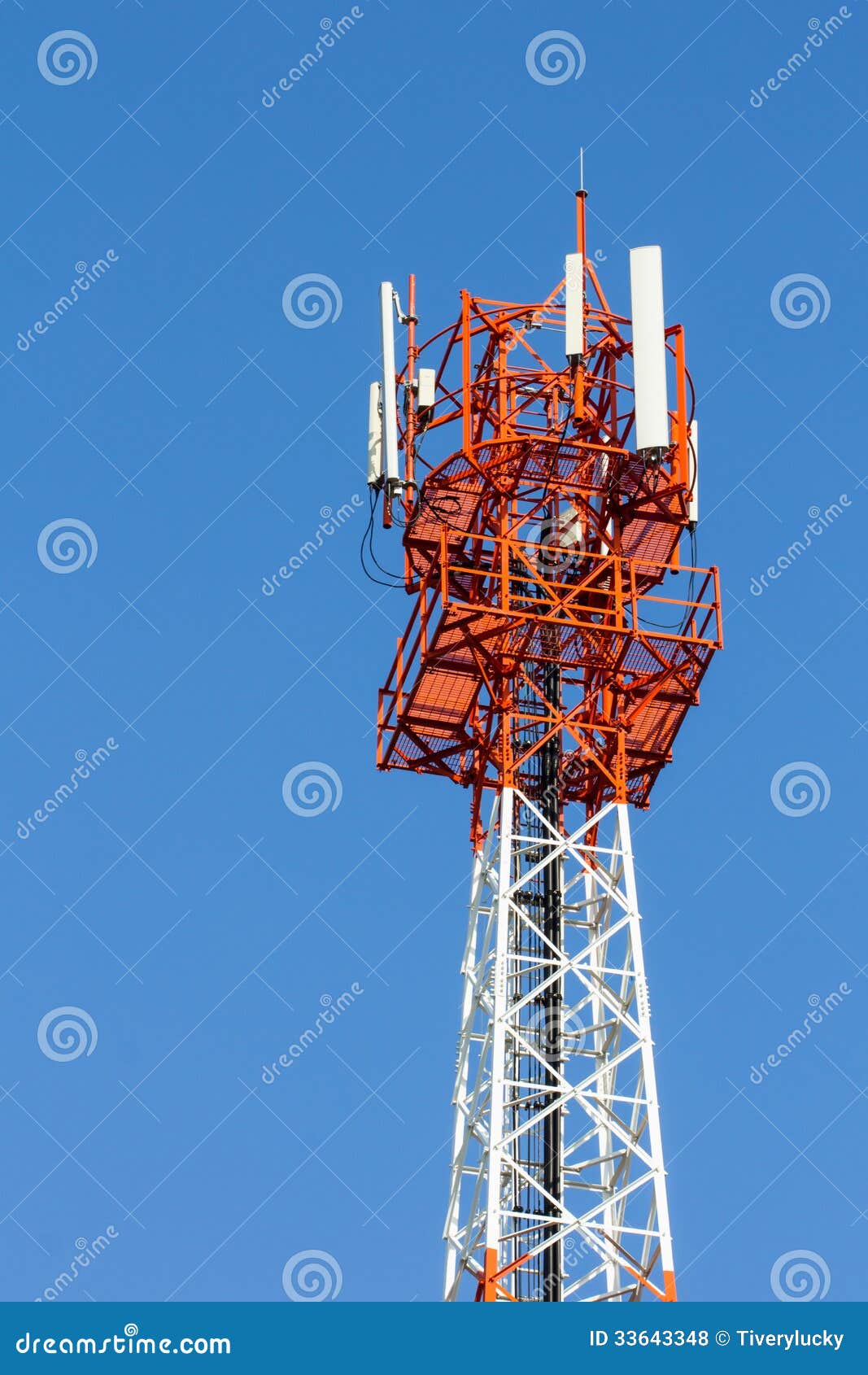Communications antenna. stock photo. Image of metallic - 33643348