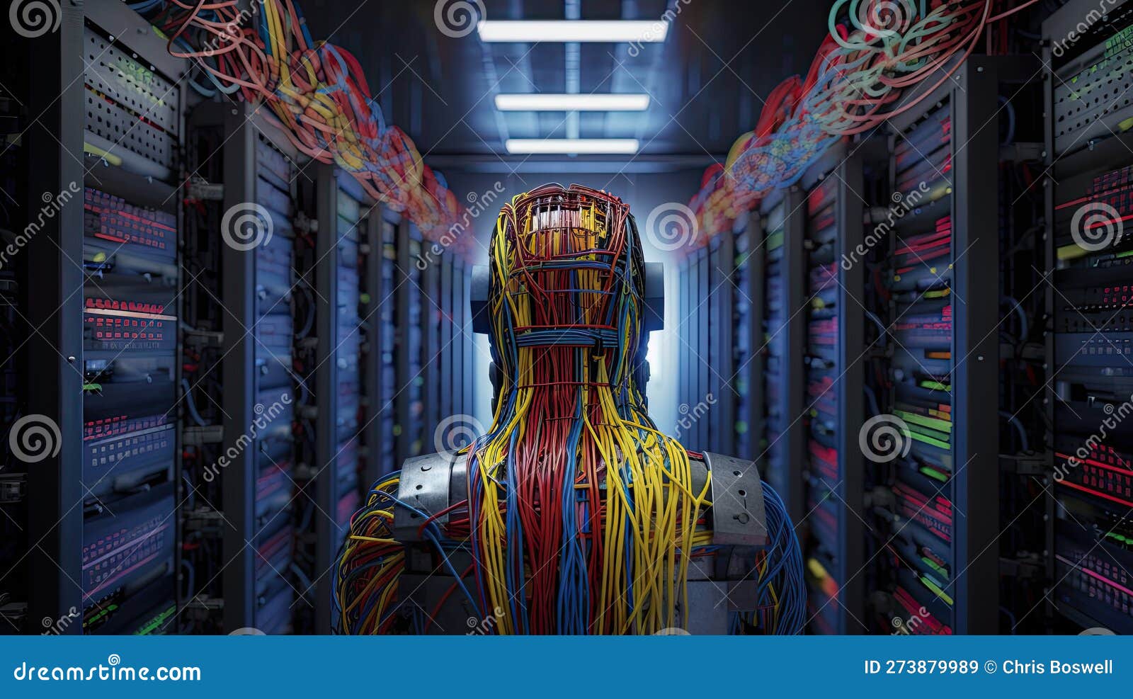 Horizontal Composition of Cyborg Robot Internal Wiring Showing Stock ...