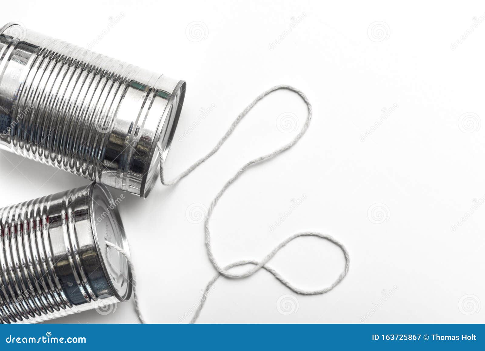 Communications and Business Calls Concept of Tin Can Telephone with ...