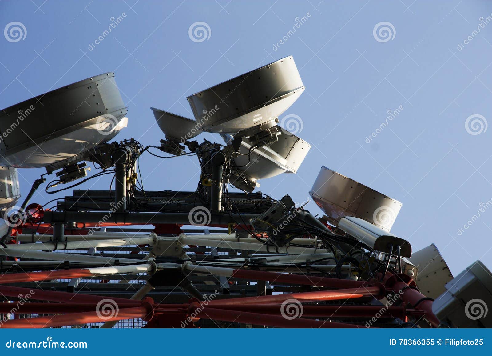 Communications Dish on Tower Stock Image - Image of tower ...