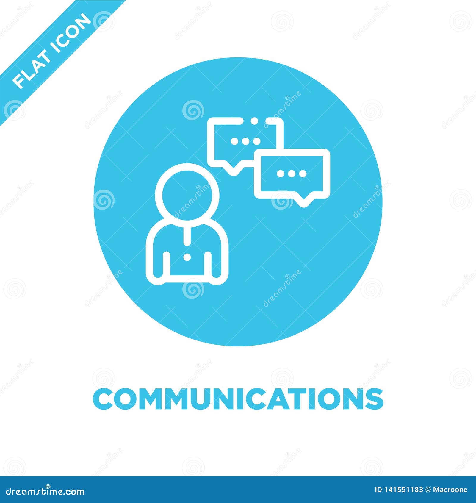 Communications Icon Vector. Thin Line Communications Outline Icon ...
