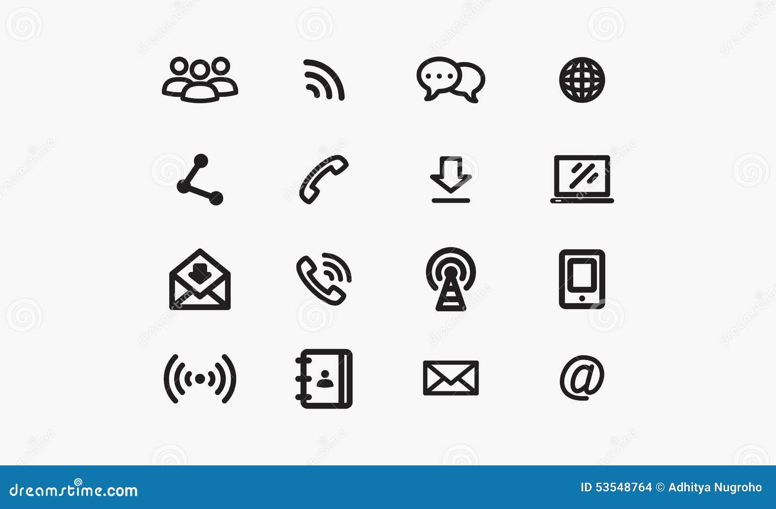 Communications Icon stock vector. Illustration of notebook - 53548764