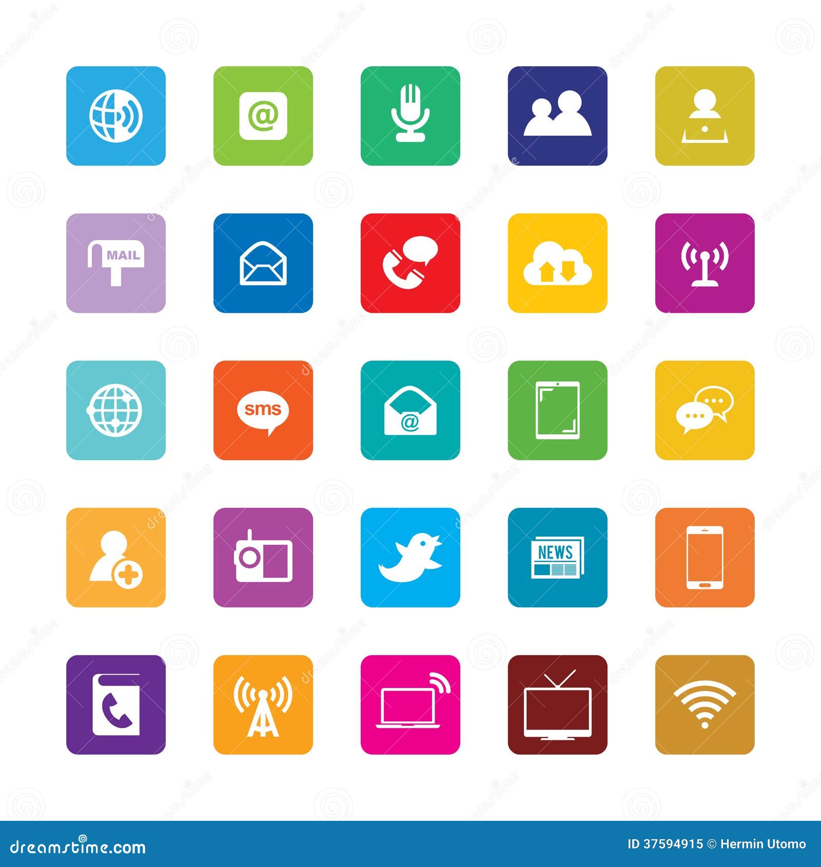 Communications Icons stock vector. Illustration of voice - 37594915