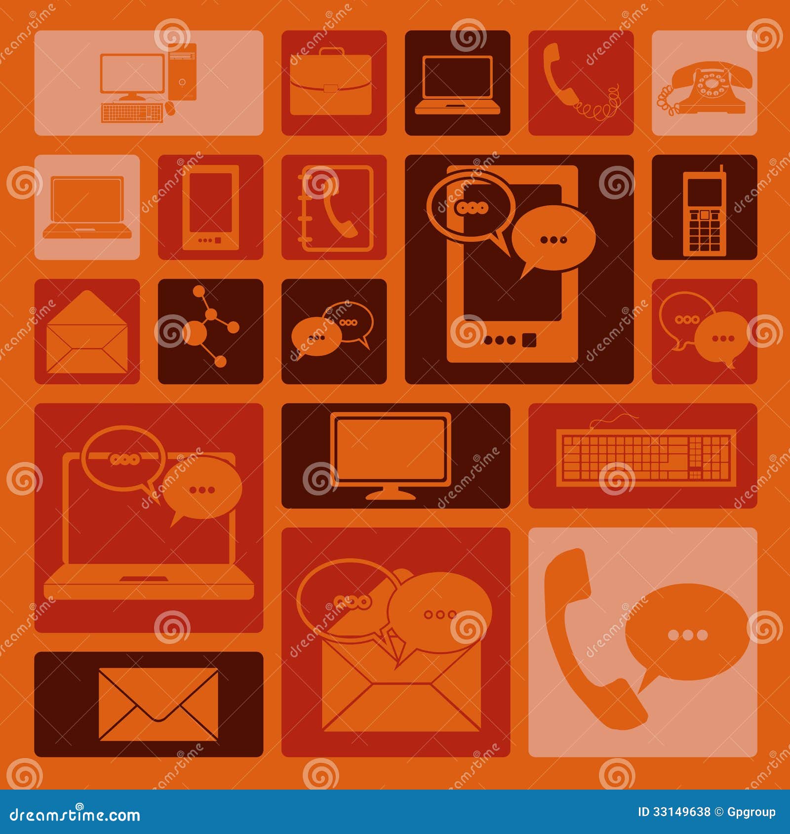 Communications icons stock vector. Illustration of atom - 33149638