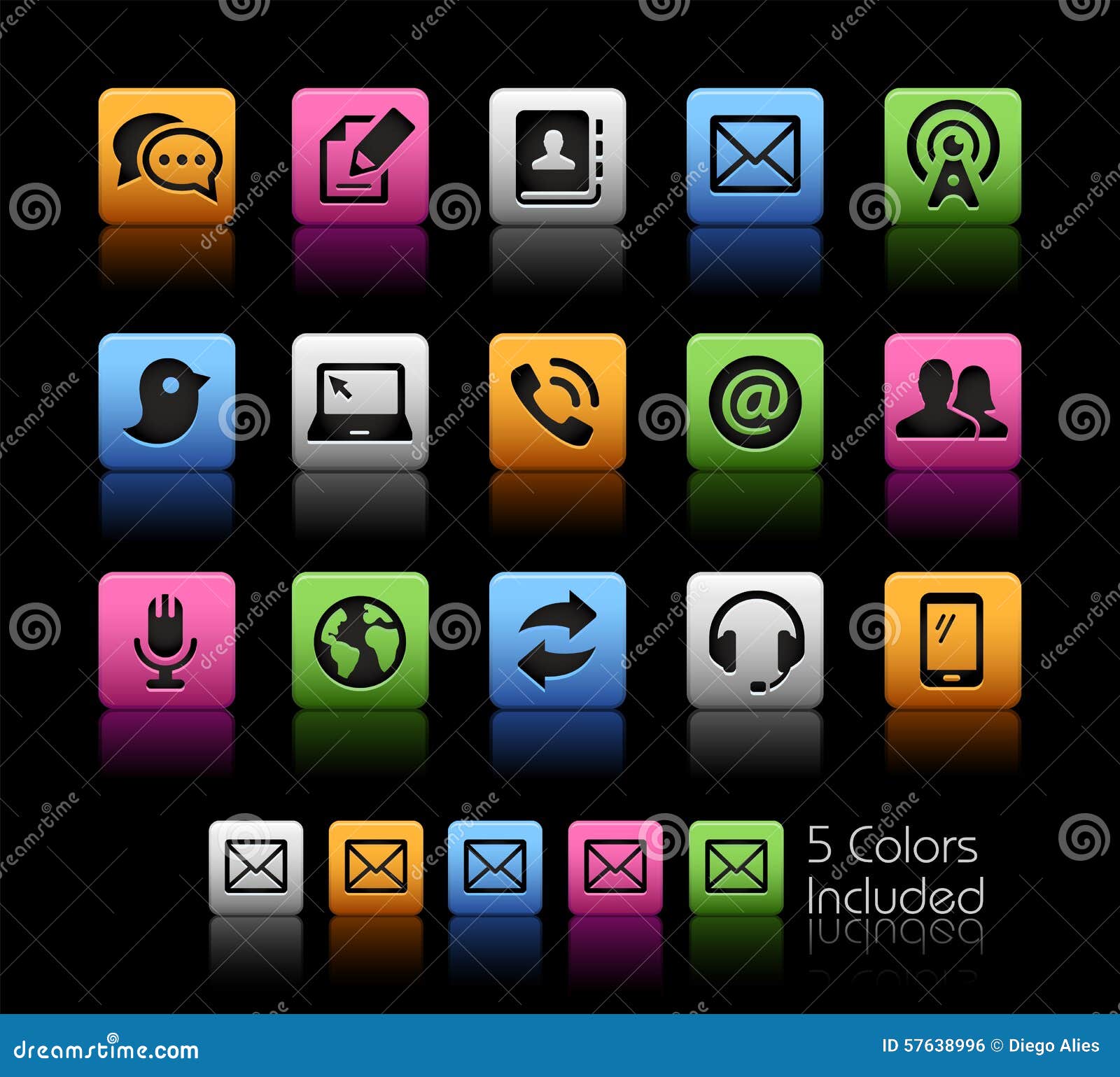 Communications Icons stock vector. Illustration of background - 57638996