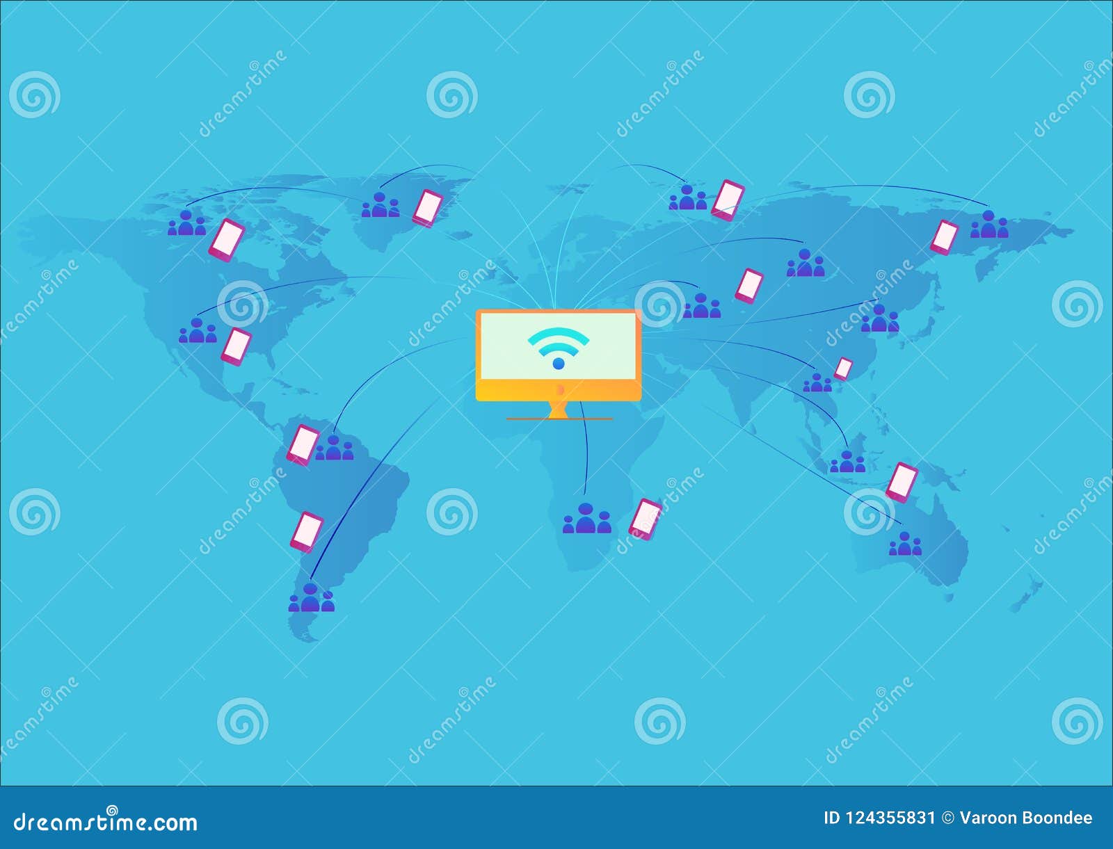 Communications and the Internet Stock Illustration - Illustration of ...