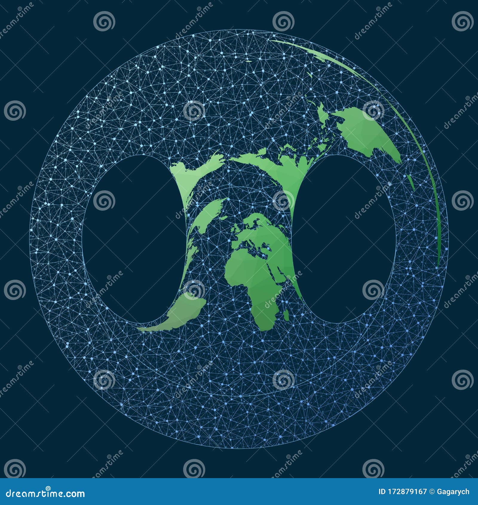 Communications Map of the World. Stock Vector - Illustration of blue ...
