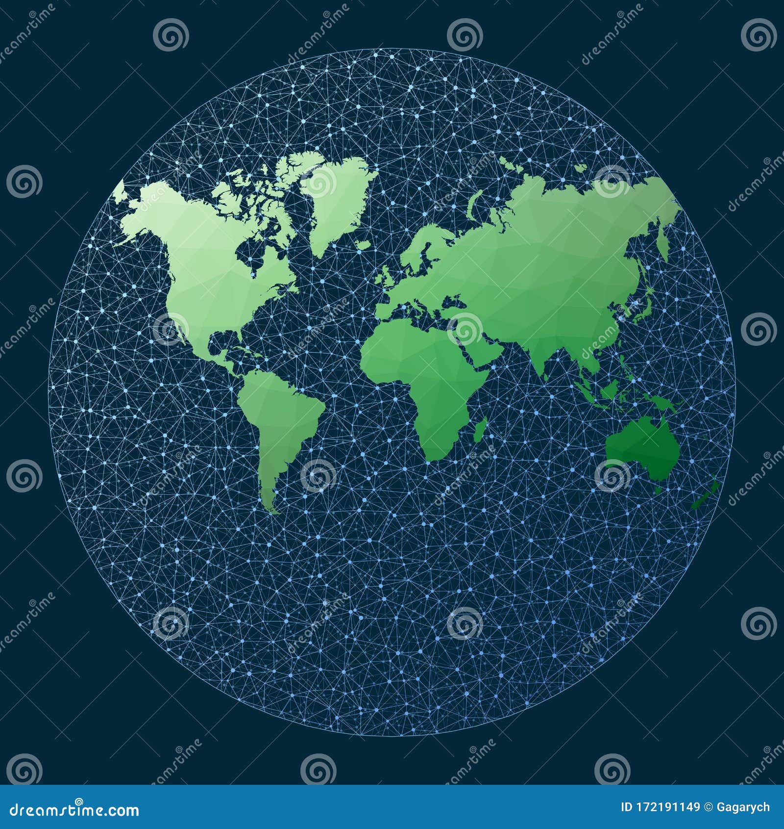 Communications Map of the World. Stock Vector - Illustration of tech ...