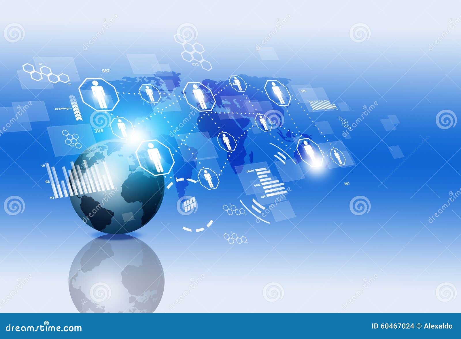 Communications Network Blue Background Stock Illustration ...
