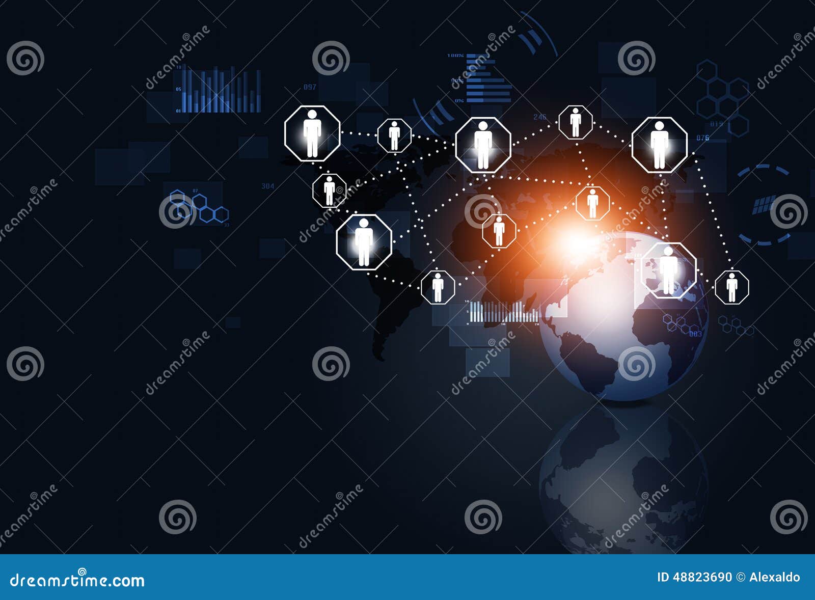 Communications Network Business Background Stock Illustration ...
