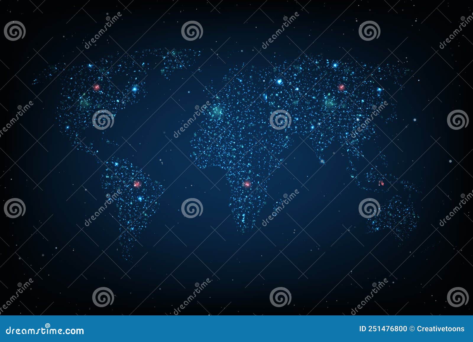 Communications Network Map Of The World, Data Process Activity ...