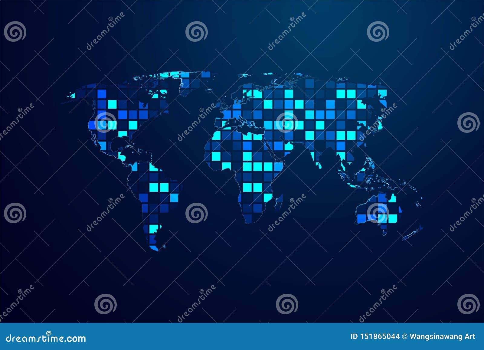 Communications Network Map of the World, from Lines and Triangles ...