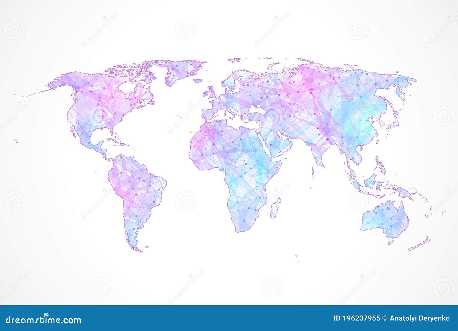 Communications Network Map of the World. Map of the Planet. Plexus ...