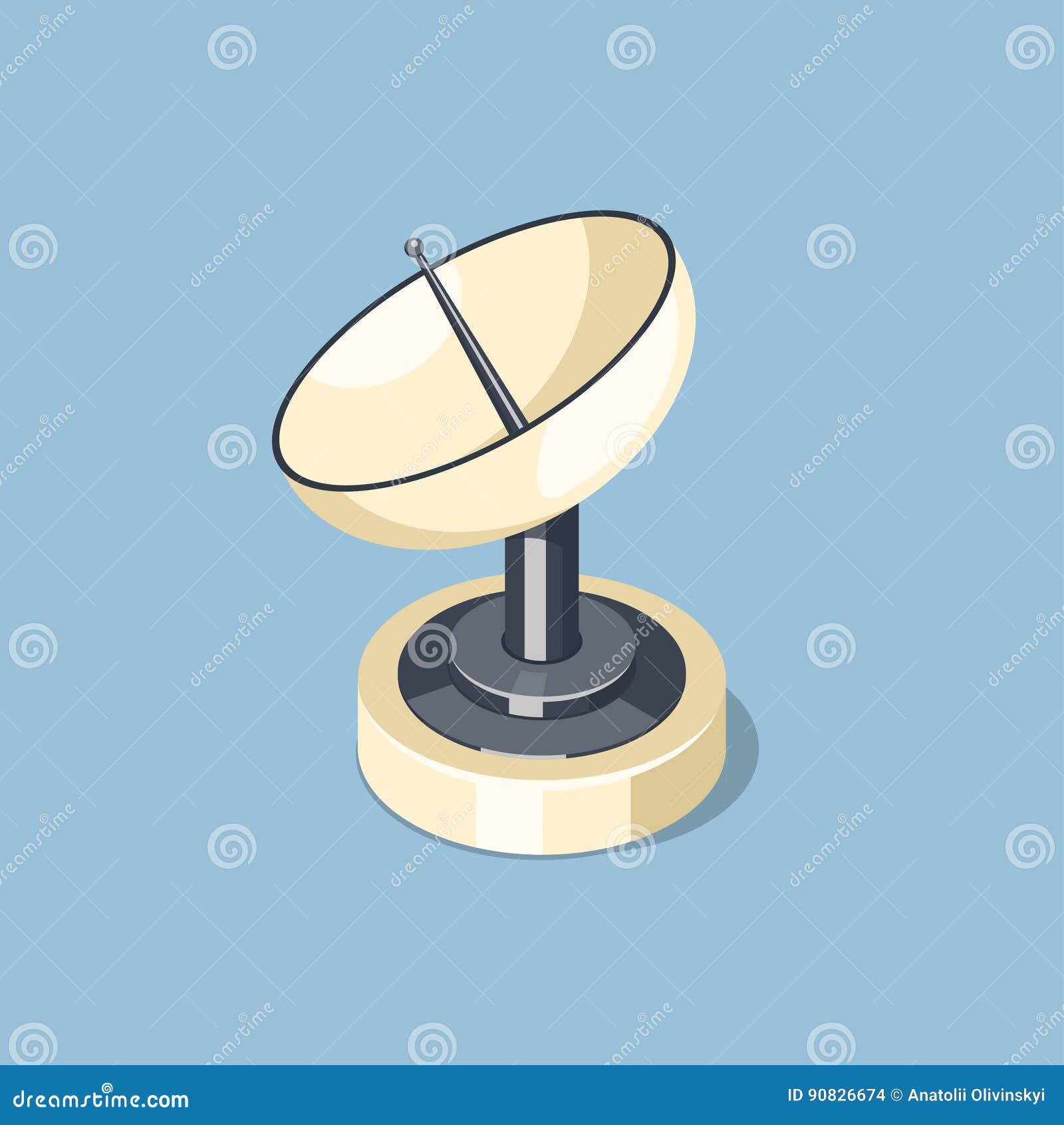 Communications Satellite Dish Icon Stock Vector - Illustration of ...