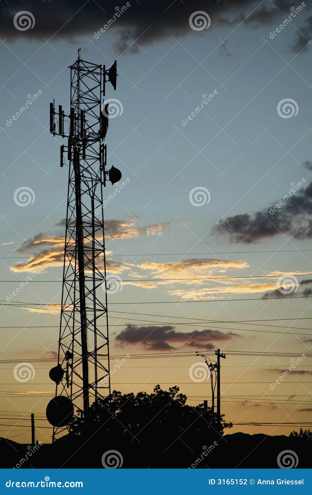 Communications Tower stock photo. Image of mountains, cell - 3165152