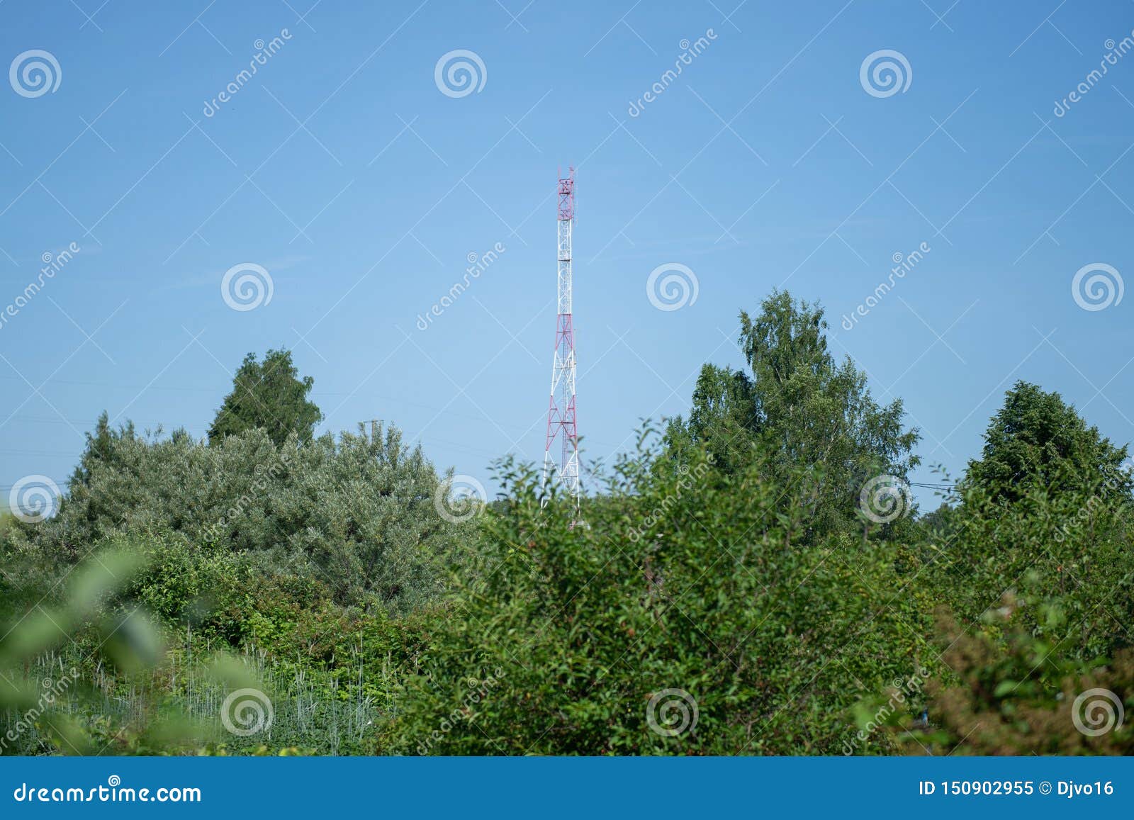A Communications Tower on Farmland in the Rural Countryside Stock Image ...