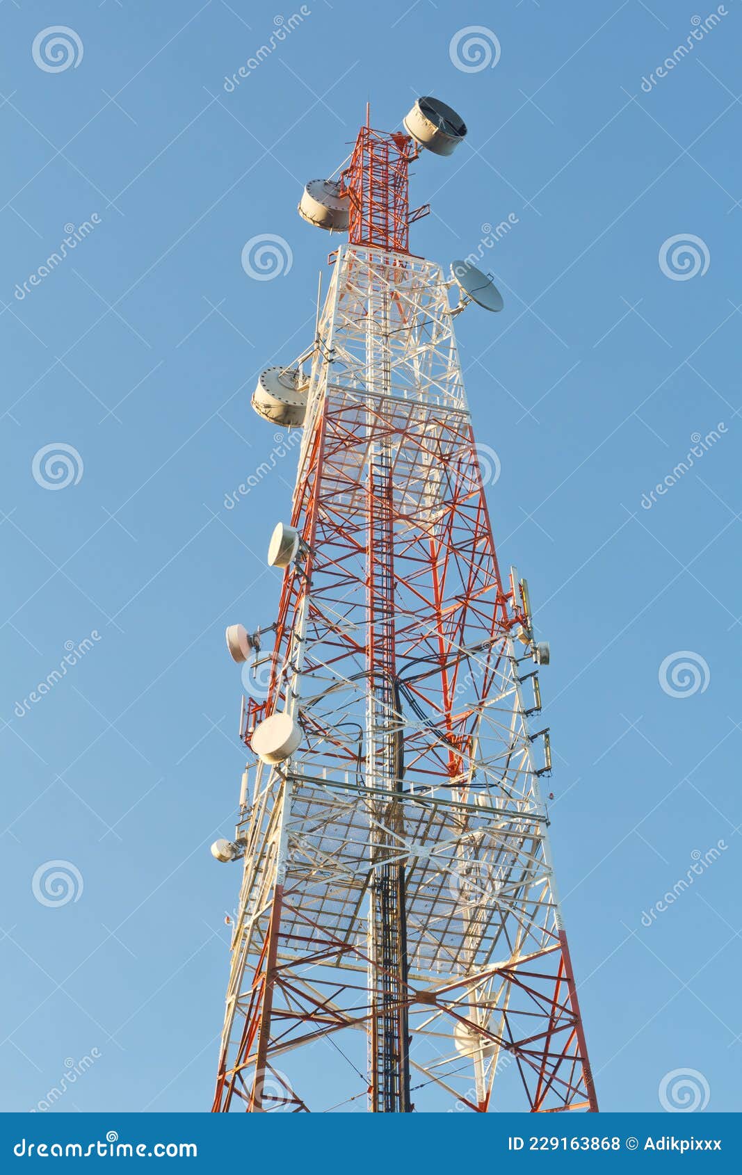 Communications Tower Signal Stock Photo - Image of blue, cell: 229163868