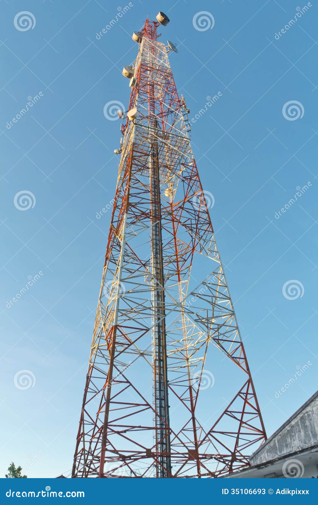 Communications Tower Signal. Stock Image - Image of remote, mobile ...