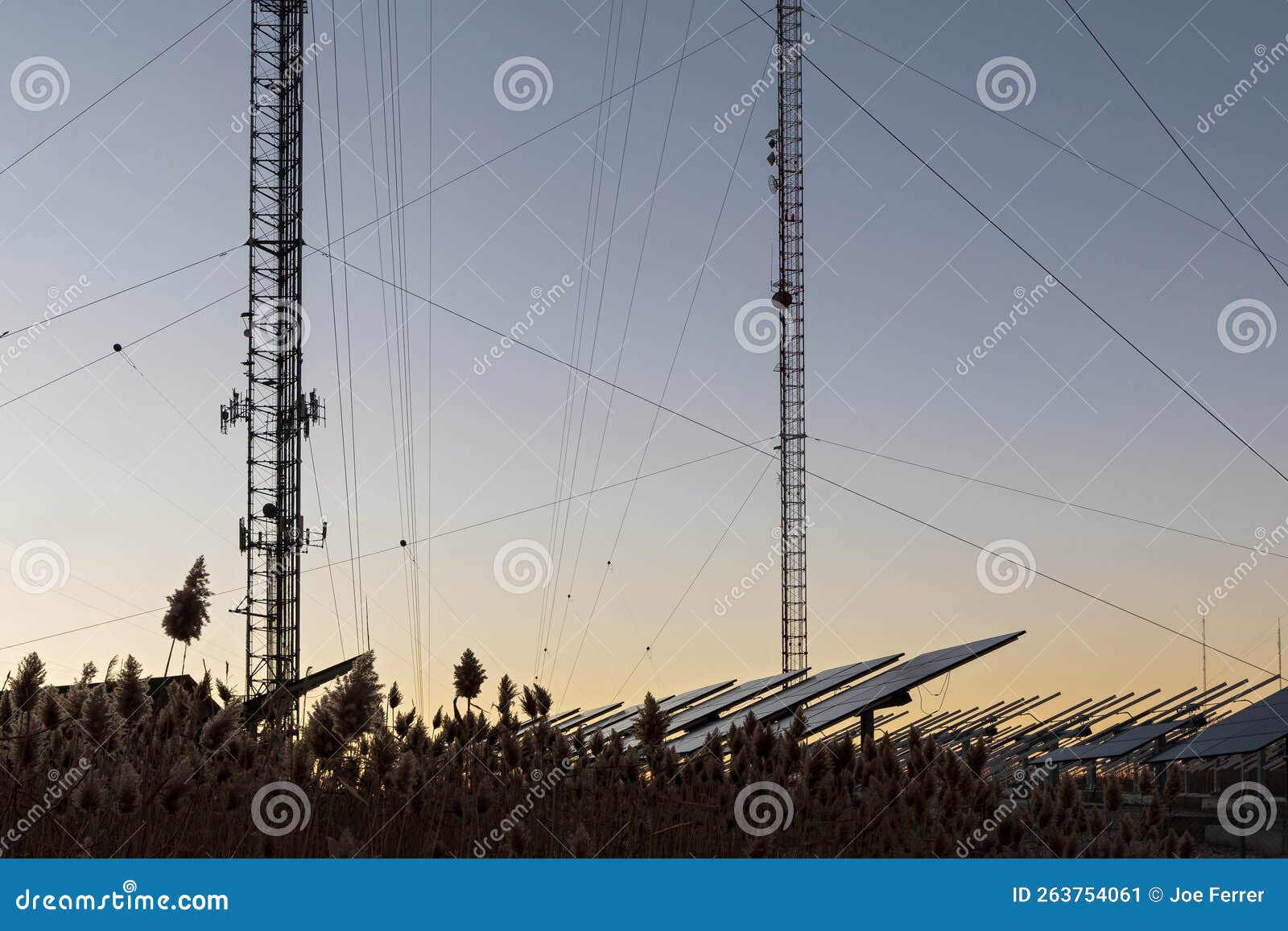Communications Towers and Solar Array in Shorewood Stock Image - Image ...