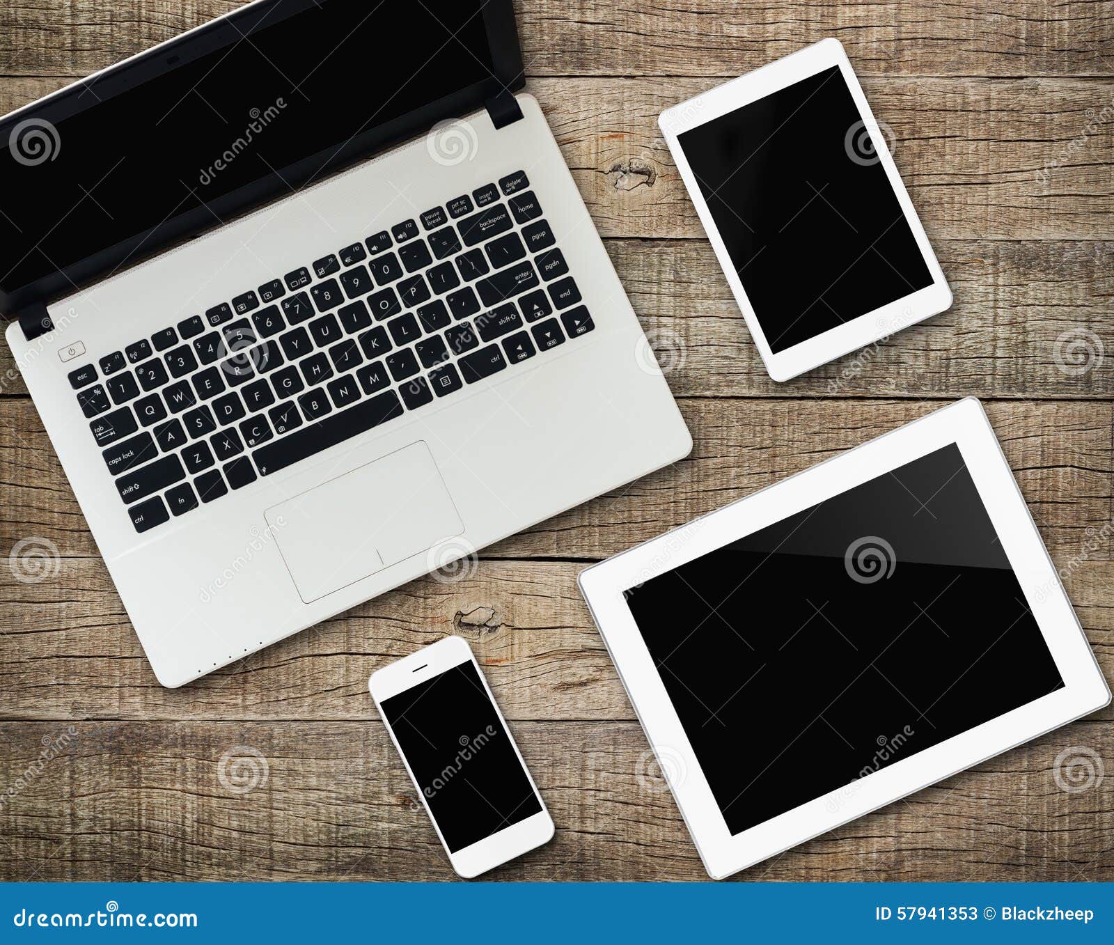 Communicator Modern Electronic Device on Wood Background Stock Image ...