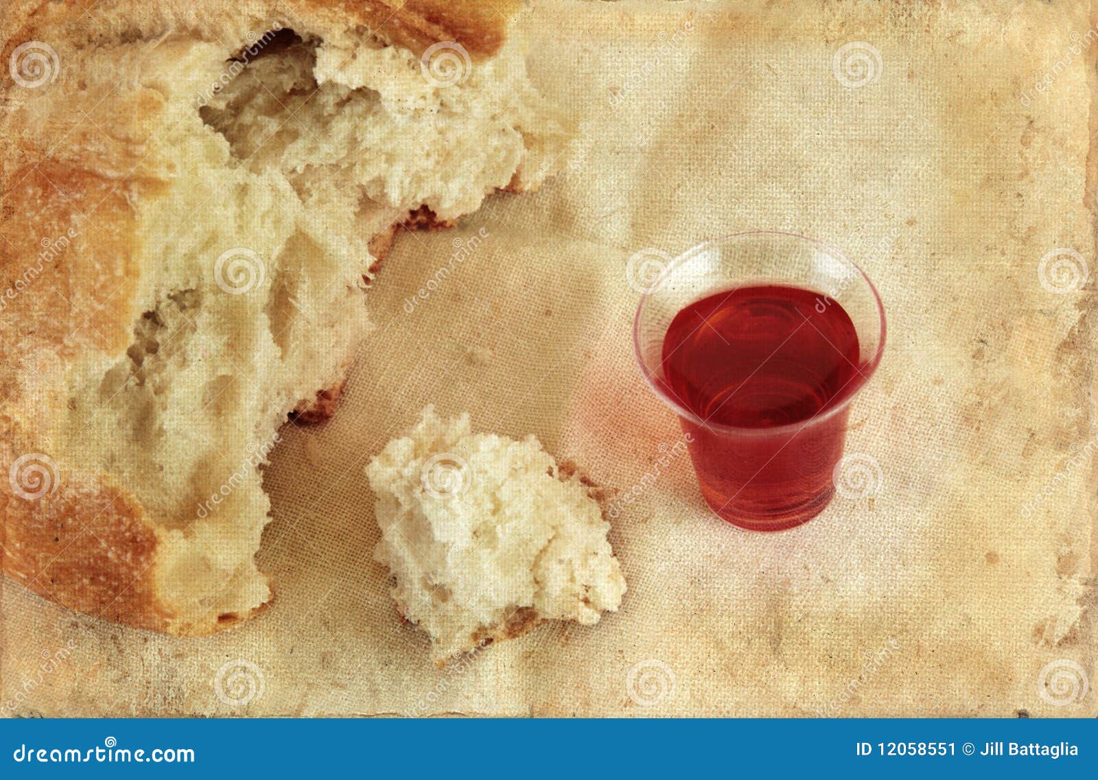 Communion, Bread And Wine, Crown Of Thorns And Bible Royalty-Free ...
