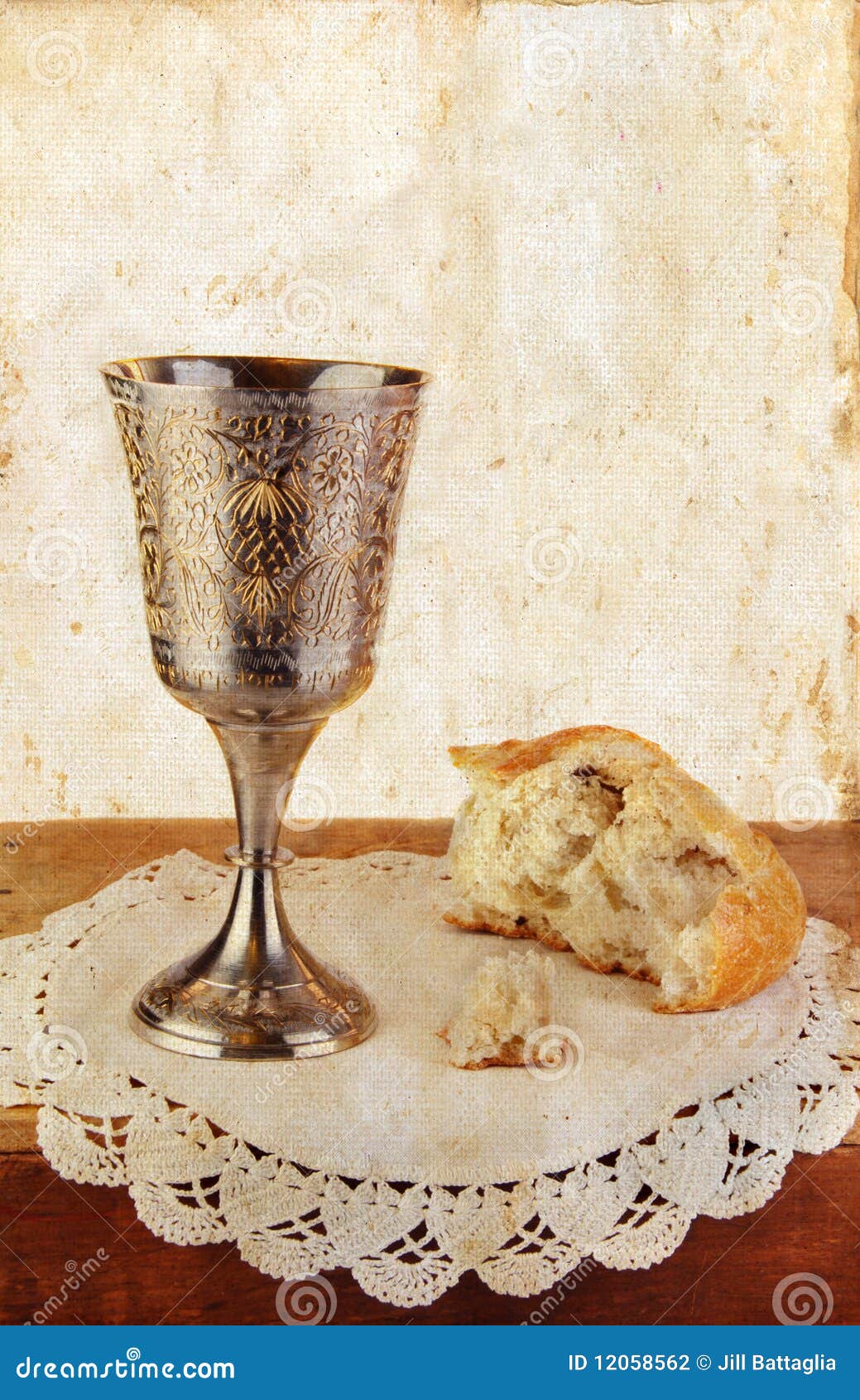 Communion Bread and Wine Grunge Stock Photo - Image of spiritual ...