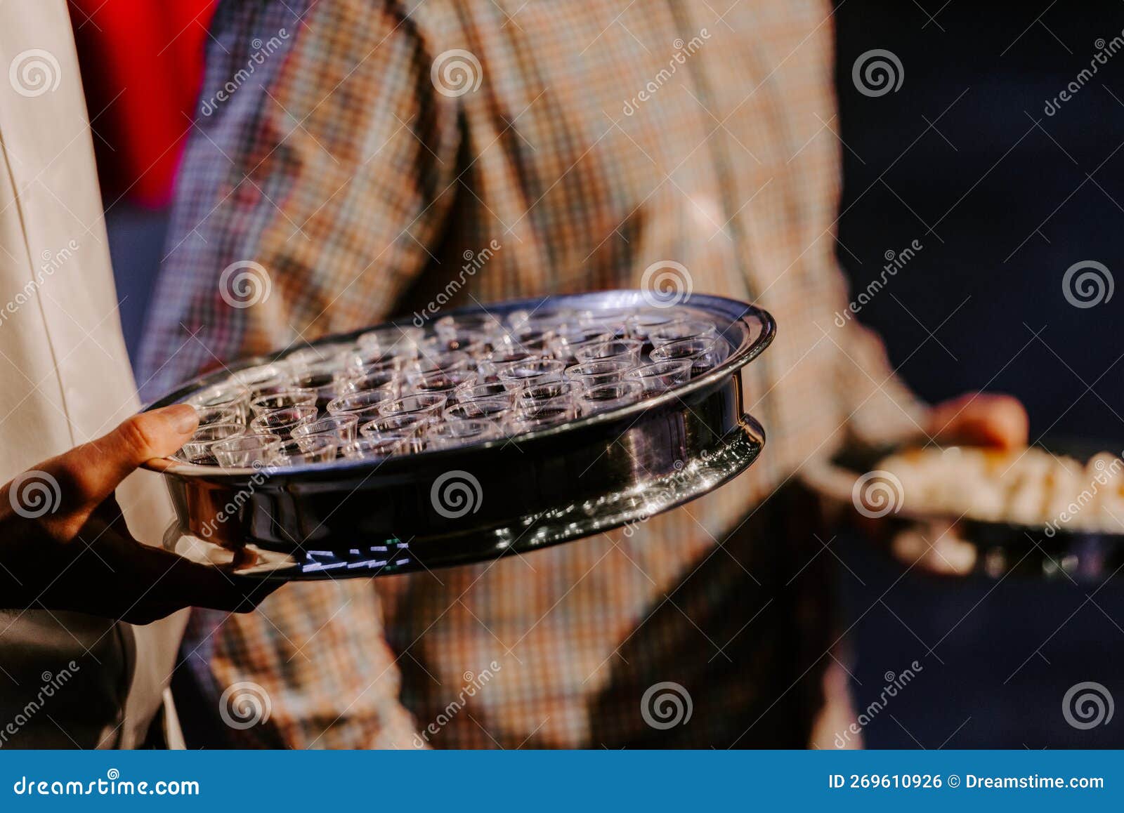 Communion with Bread and Wine during the Service in the Assembly Stock ...
