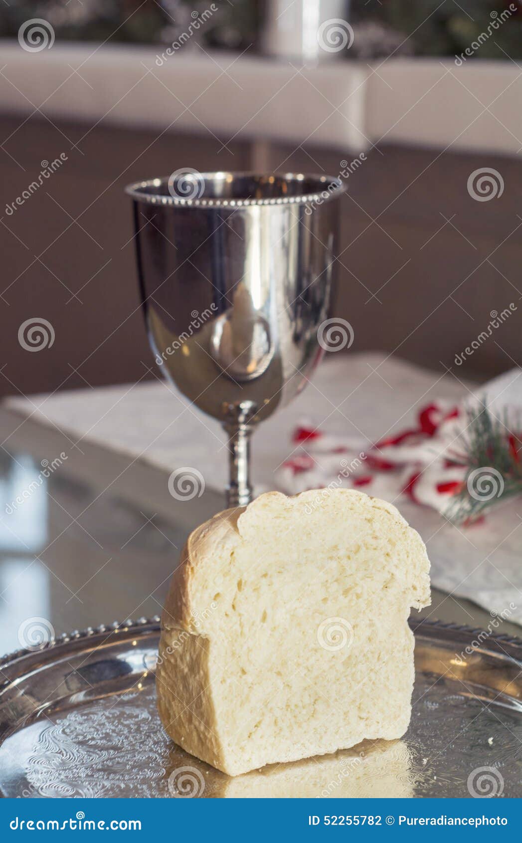 Communion cup and bread stock photo. Image of life, body - 52255782