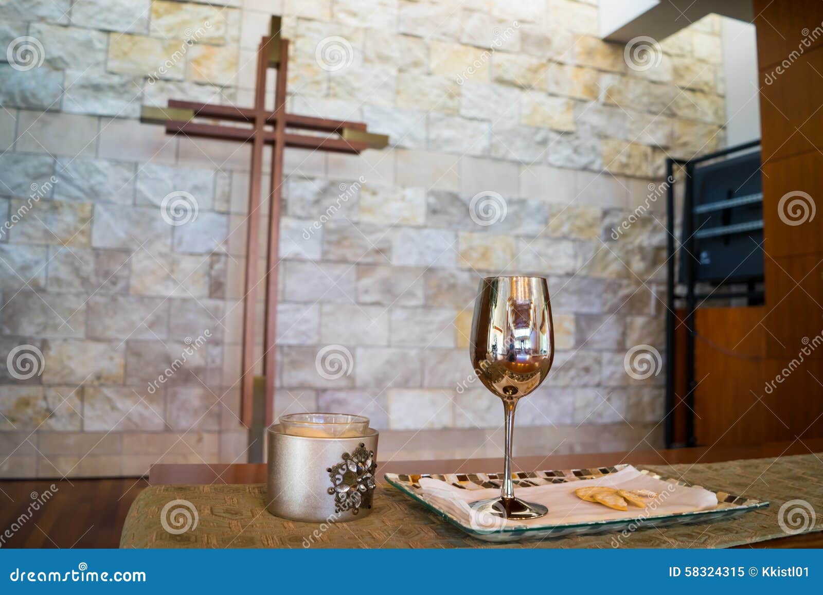Communion Cup and Cross stock image. Image of christ - 58324315