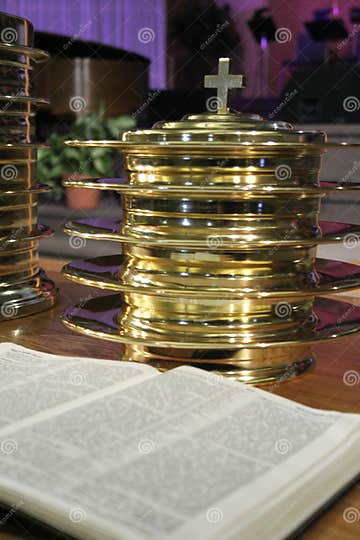 Communion Plates and Bible stock photo. Image of sacrifice - 2578640