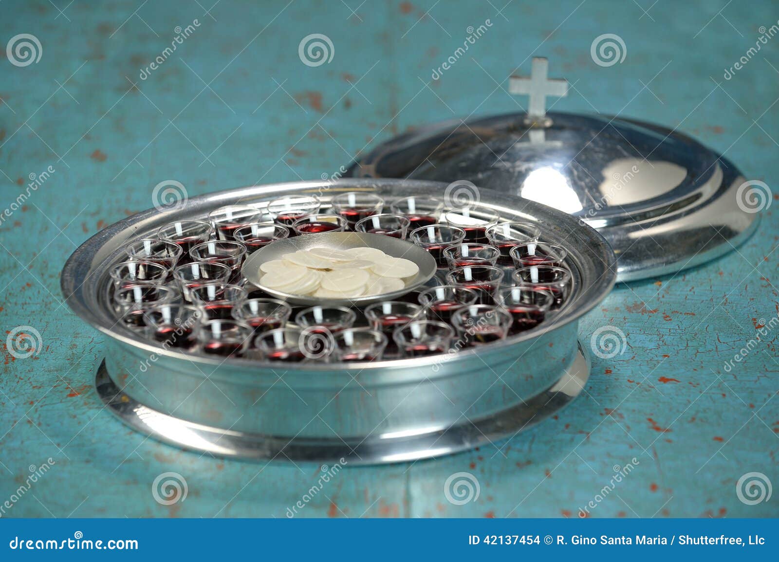Communion Tray stock photo. Image of cross, spirituality - 42137454