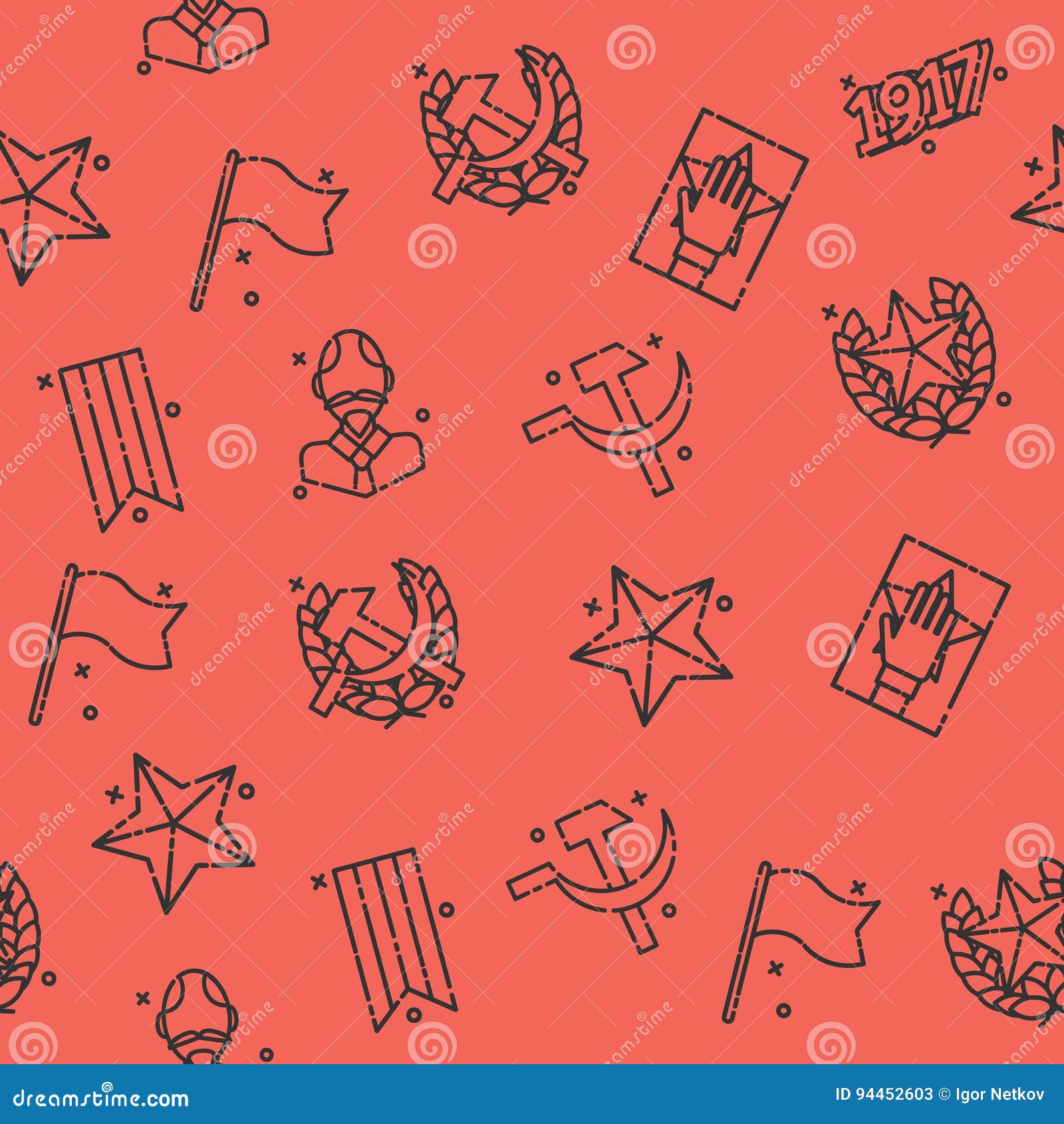Communism Concept Icons Pattern Stock Vector - Illustration of china ...
