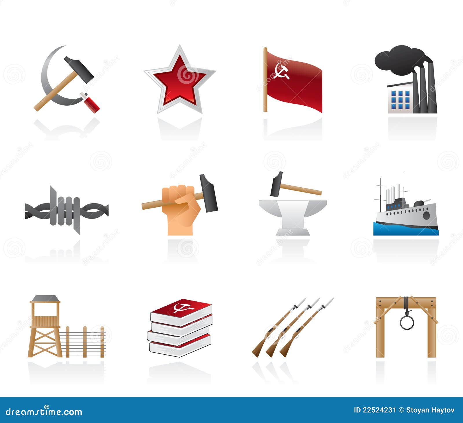 Communism, Socialism and Revolution Icons Stock Vector - Illustration ...