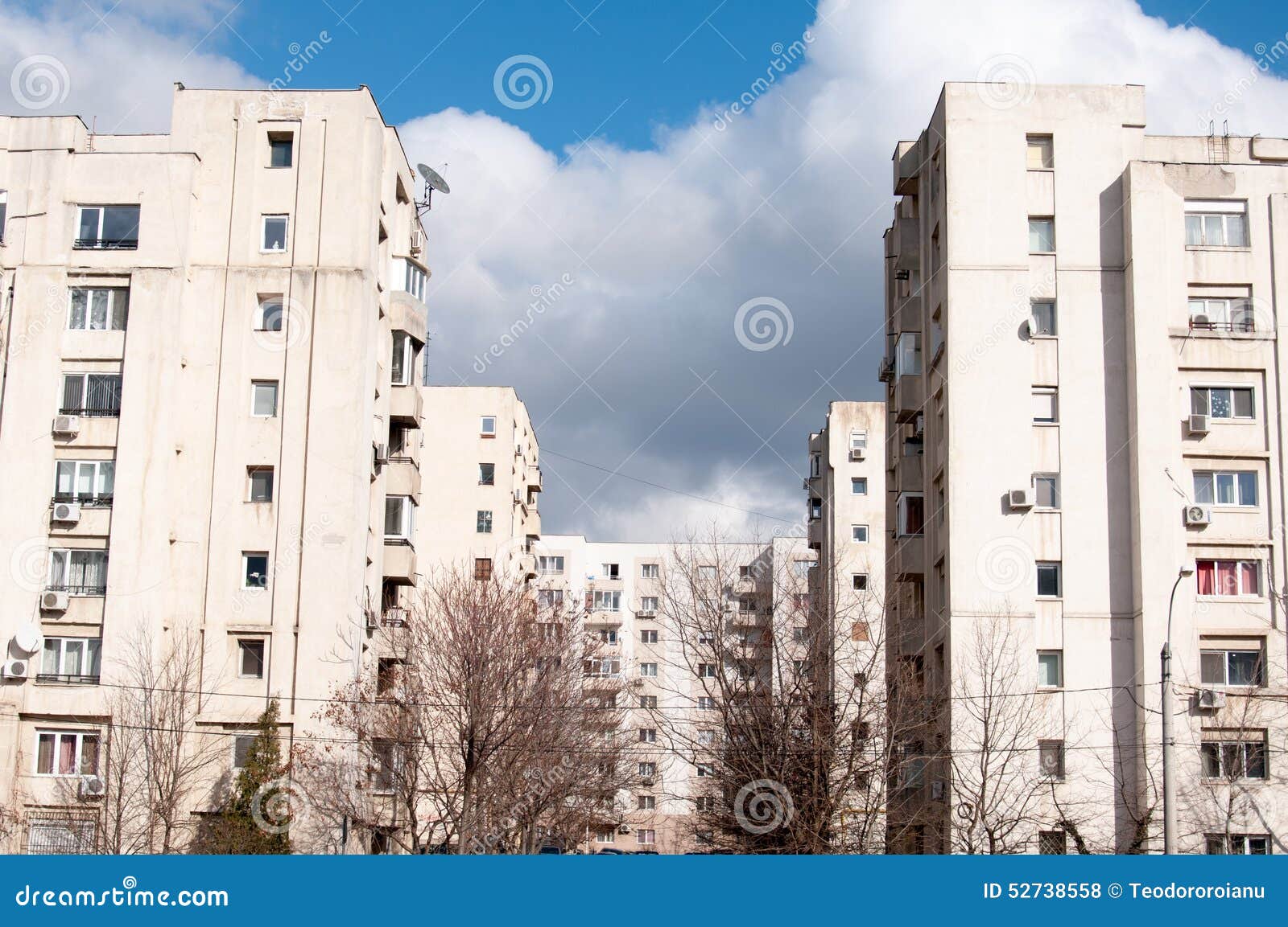 Communist apartment blocks editorial stock photo. Image of sell - 52738558