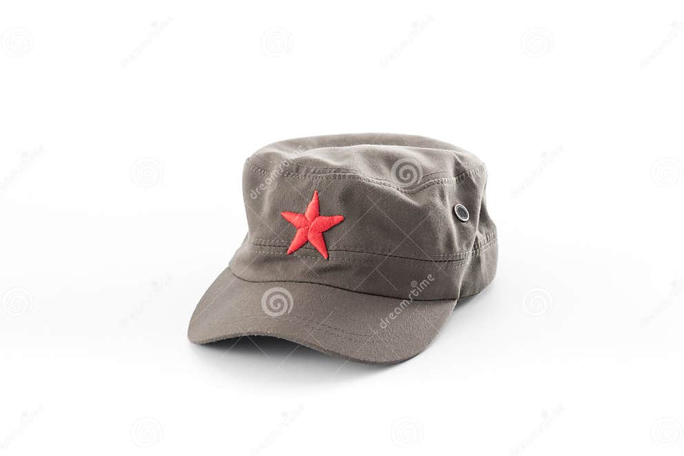 Communist Hat,red Star Cap on White Background Stock Photo - Image of ...