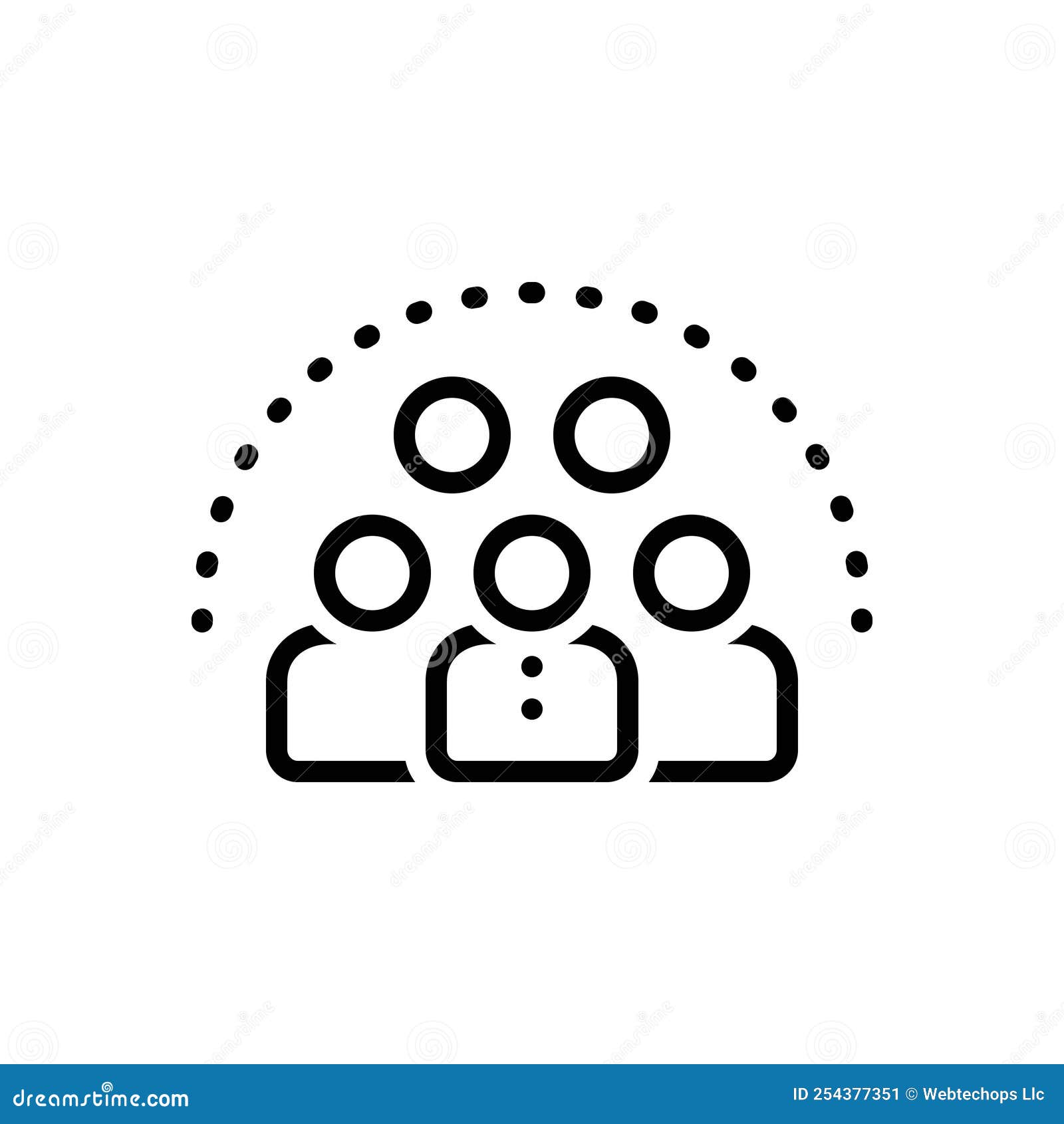 Black Line Icon for Communities, Group and Unity Stock Illustration ...