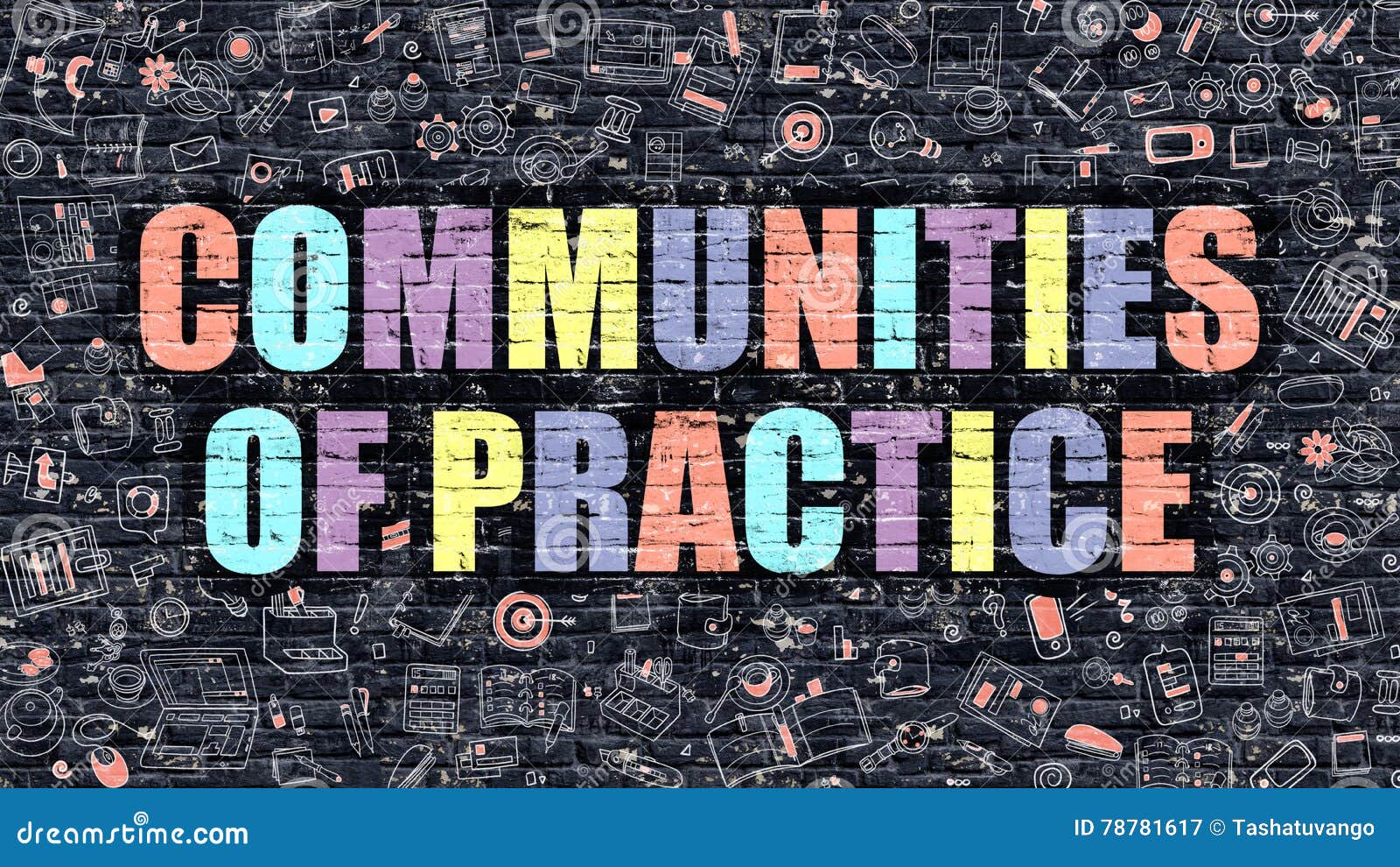 Communities of Practice in Multicolor. Doodle Design. Stock ...
