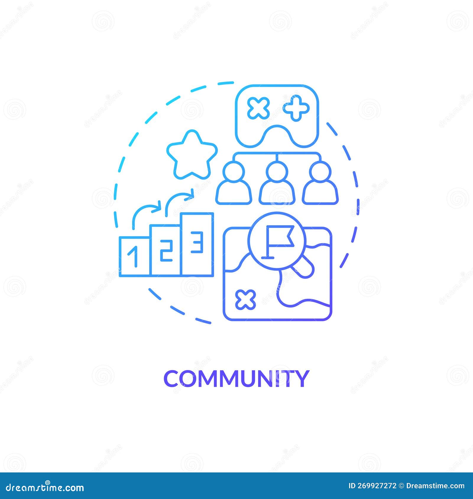 Community Blue Gradient Concept Icon Stock Vector - Illustration of ...