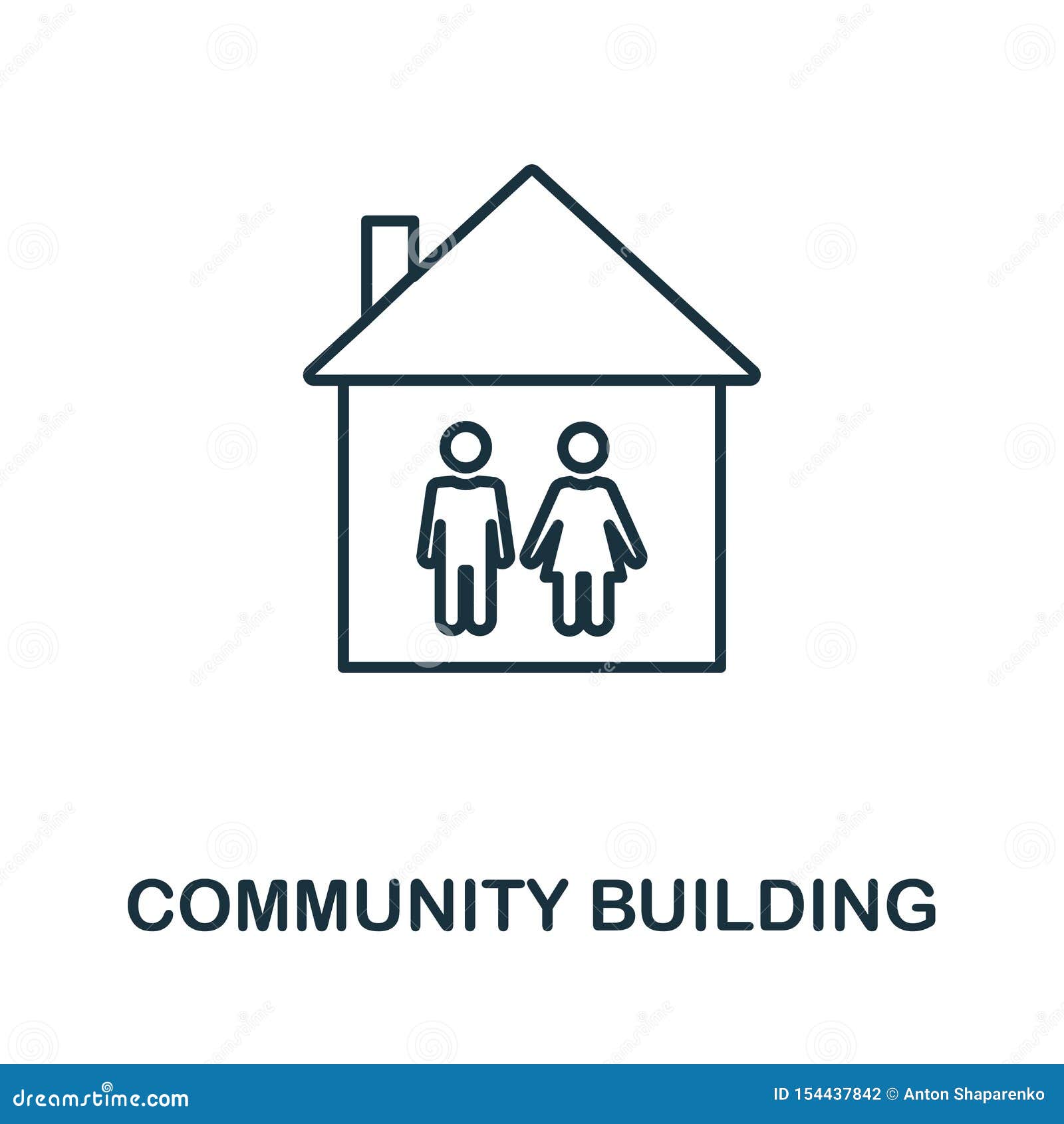 Community Building Outline Icon. Thin Line Style from Icons Collection ...