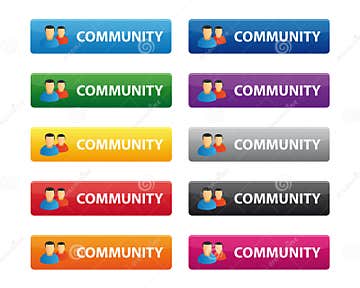 Community buttons stock vector. Illustration of shortcut - 17939484